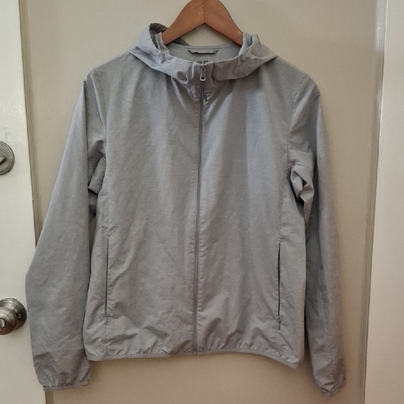 Uniqlo | Jackets & Coats | Uniqlo Gray Windbreaker Hood Jacket | Poshmark